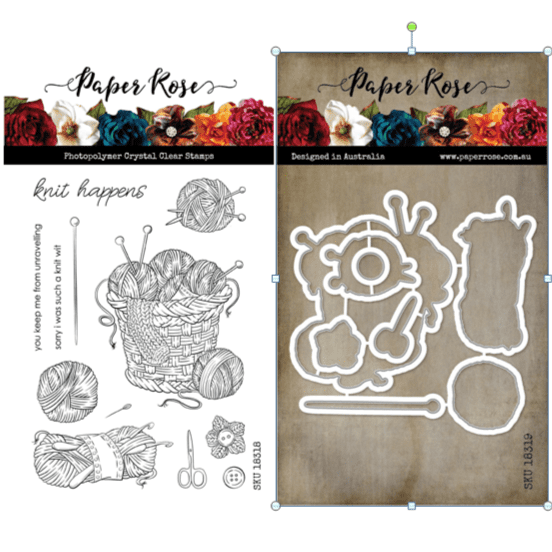 Paper Rose Stamp and Die Set - Knit Happens