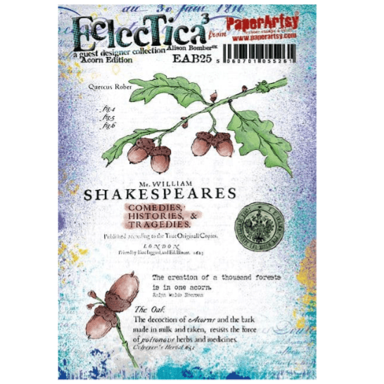 PaperArtsy Eclectica E Alison Bomber 25 Acorns Mounted Rubber Stamp Set ...