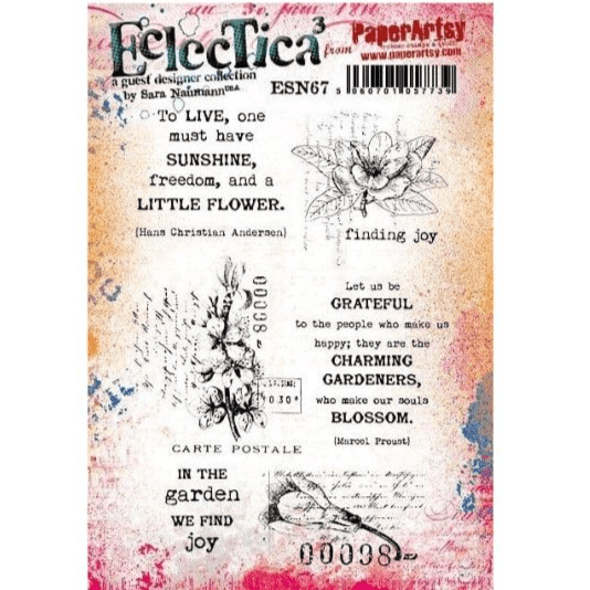 PaperArtsy Eclectica E Mounted Rubber Stamp Set - Sara Naumann 67 - ESN67