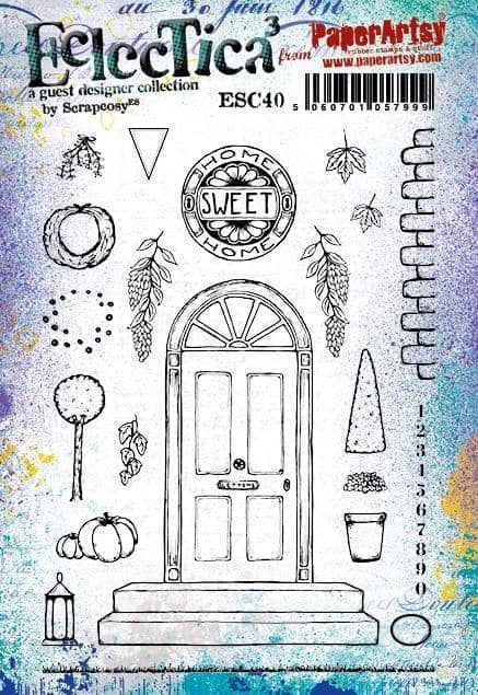 PaperArtsy Eclectica E Scrapcosy 40 Mounted Rubber Stamp Set - ESC40