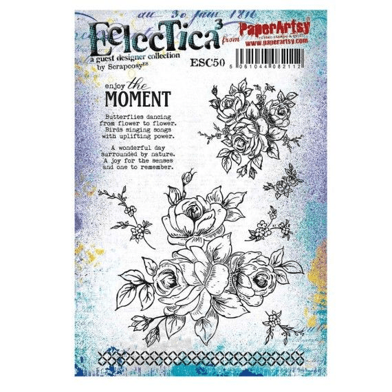 PaperArtsy Eclectica E Scrapcosy 50 Mounted Rubber Stamp Set - ESC50