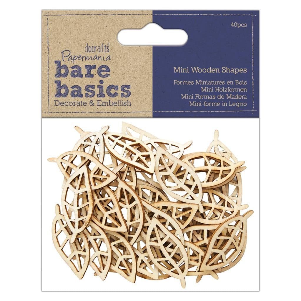 Papermania Bare Basics - Wooden Leaf Shapes