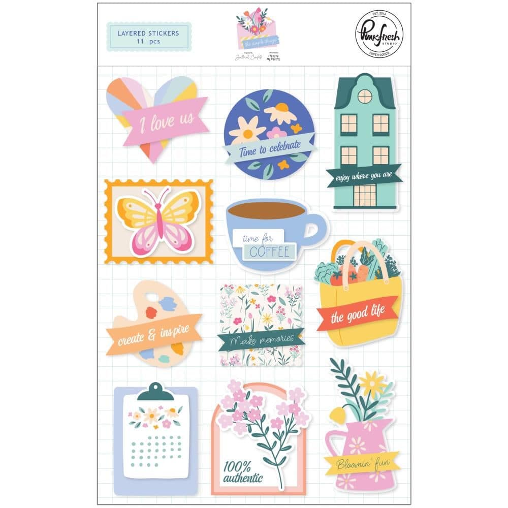 Pinkfresh Studio Layered Stickers - The Simple Things