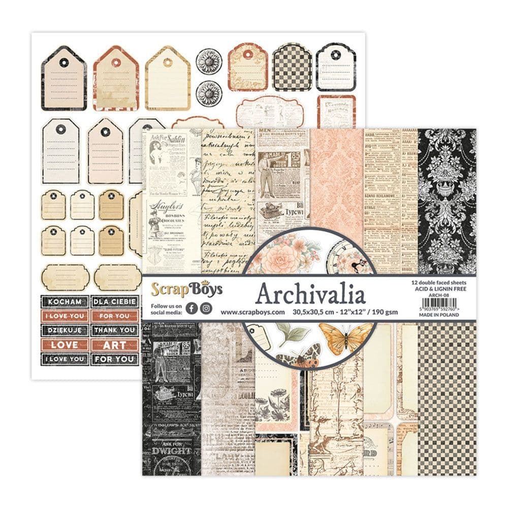 ScrapBoys 12x12 Paper Pack - Archivalia