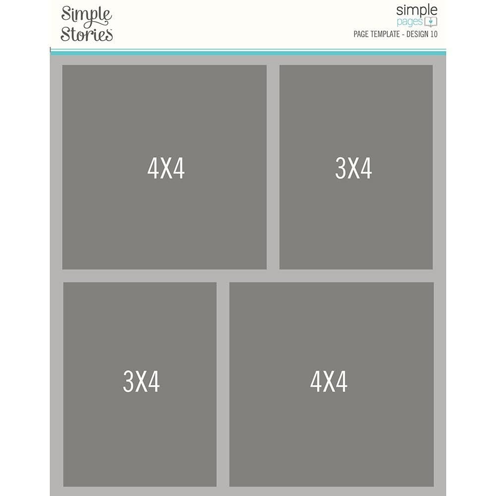 Simple Stories Simple Pages Page Template - Design 10 - 3x4 and 4x4