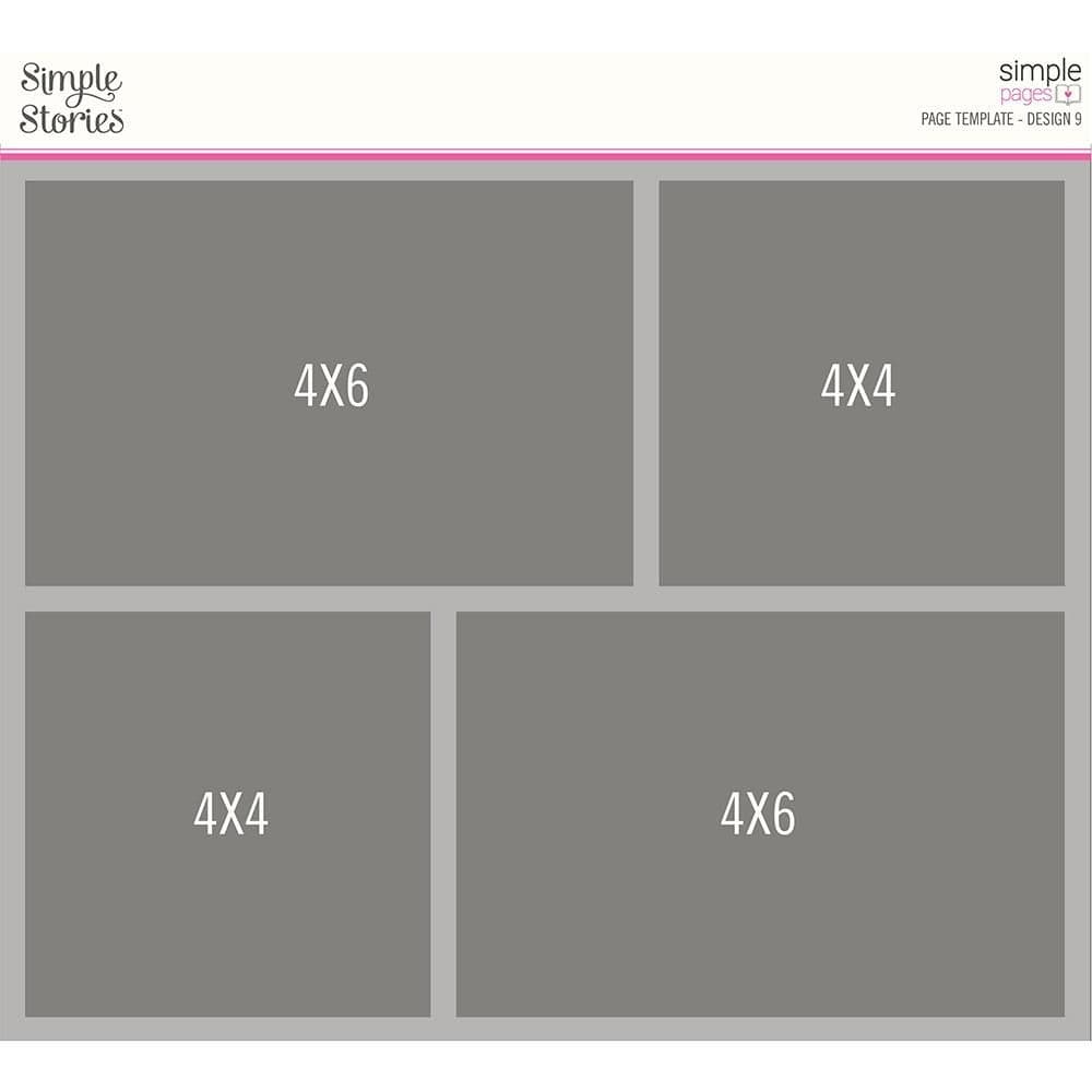 Simple Stories Simple Pages Page Template - Design 9 - 4x6 and 4x4