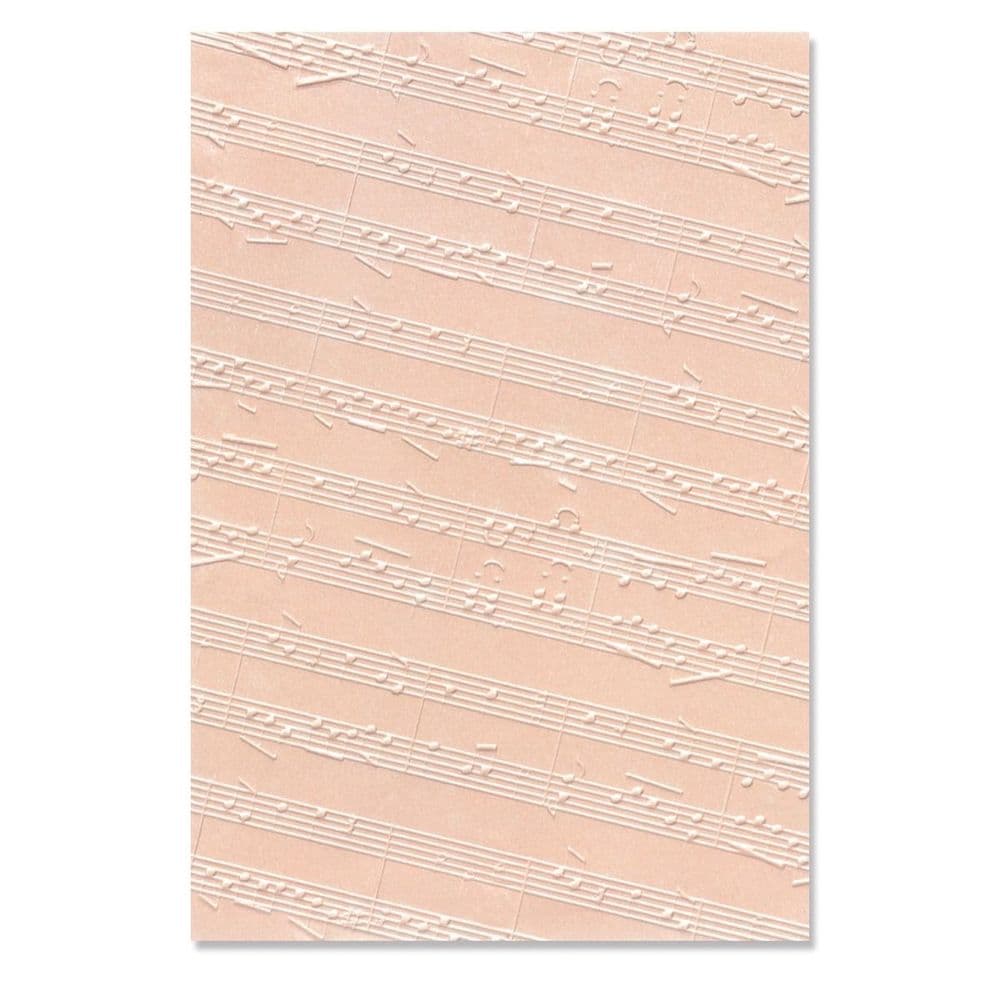 Sizzix 3-D Textured Impressions Embossing Folder - Musical Notes
