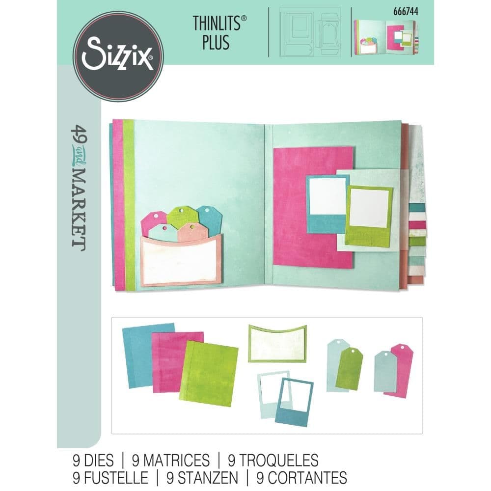 Sizzix - Thinlits Plus Die Set 8pk - Journal Essential Pages by 49 and Market