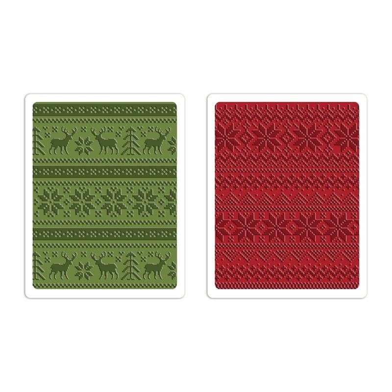 Sizzix Tim Holtz Texture Fades A2 Embossing Folders - Knit Set