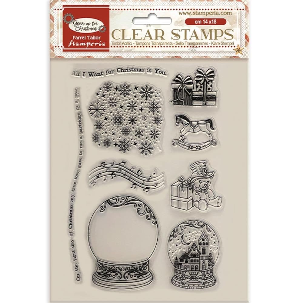 Stamperia Clear Stamp Set - Gear Up For Christmas - Snowglobes