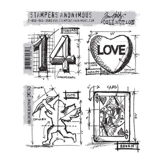 Stampers Anonymous Tim Holtz Cling Mount Stamp Set - Valentine ...