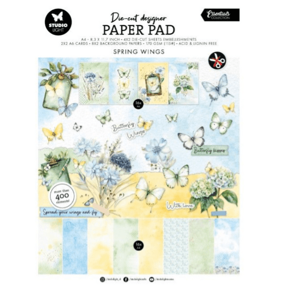 Studio Light Designer Die-cut Paper Pad Spring Wings Nr 412