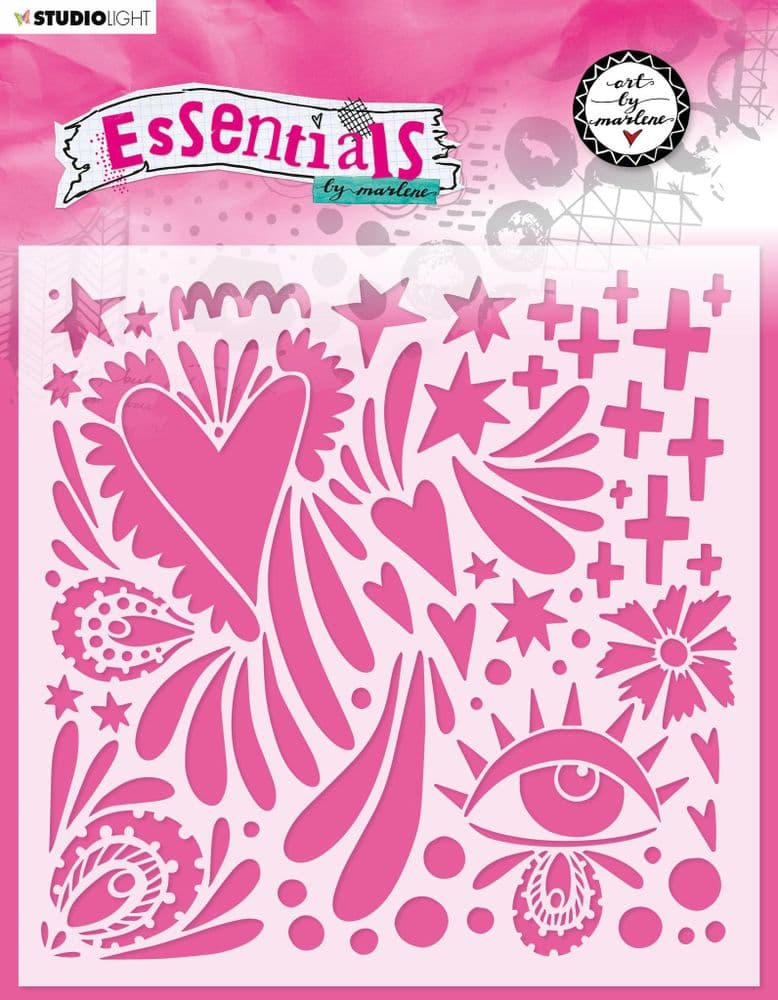 Studio Light Mask Stencil Art By Marlene Essentials Nr 48 - Quirky Love