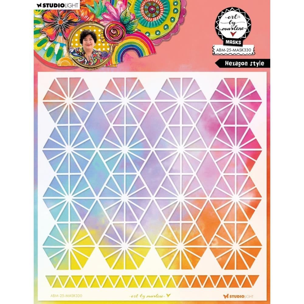 Studio Light Mask Stencil Art By Marlene Nr 330 - Hexagon Style
