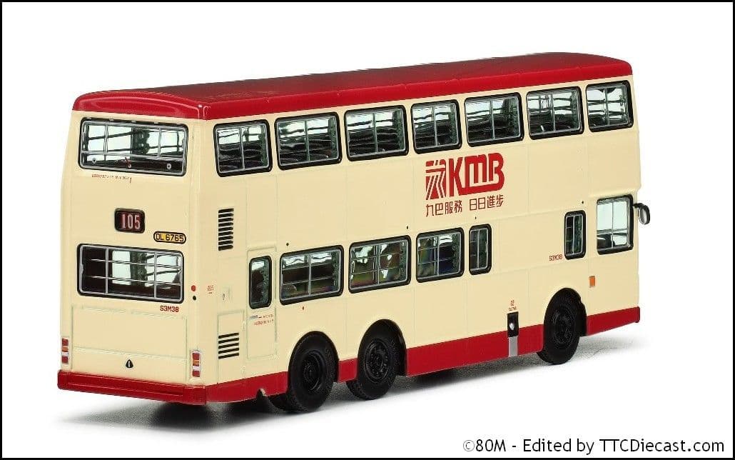 80m KMB2024013 KMB Kowloon Motor Bus MCW Metrobus 11m Rte 105 1 76 Scale