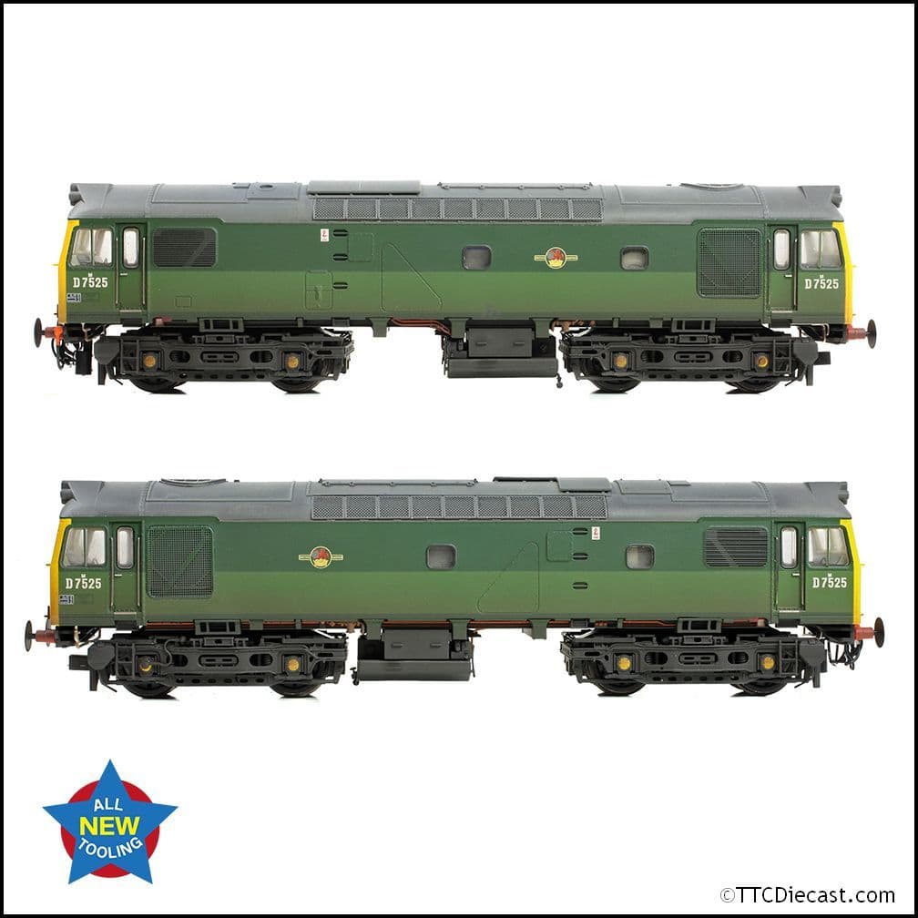 Bachmann 32-342 Class 25/2 D7525 BR Two-Tone Green FYE W - OO Gauge