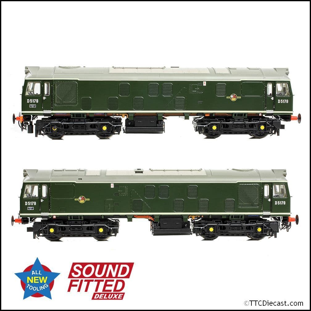 Bachmann 32-343ASFX Class 25/1 D5179 BR Green Small Yellow Panels - OO ...