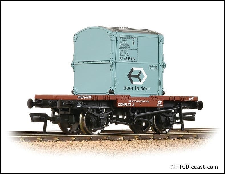 Bachmann 37-978A Conflat Wagon BR Bauxite Early With BR Ice Blue AF ...
