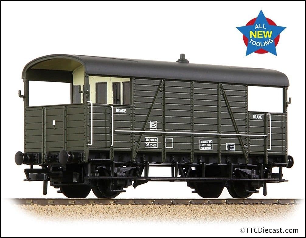 Bachmann 38-918 SE&CR 25T Dance Hall Brake Van BR Departmental Olive ...