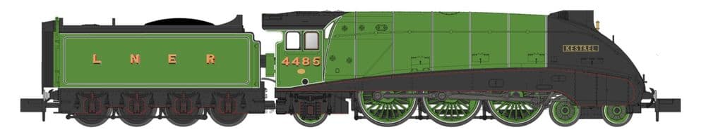 Dapol 2S-008-019 A4 4485 Kestrel LNER Green N Gauge