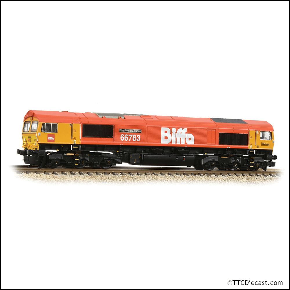 Farish 371-399 Class 66/7 66783 The Flying Dustman GBRf Biffa Red N ...