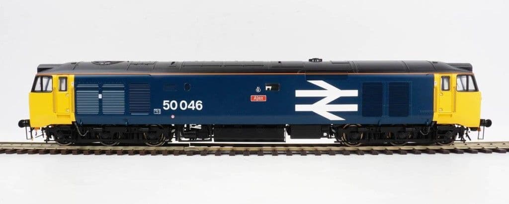 Heljan 4037 Class 50 50046 Ajax BR Large Logo Blue Black Roof O Gauge