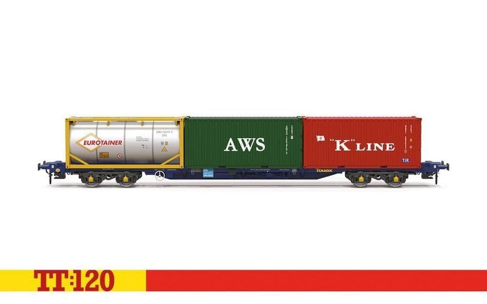 Hornby TT6030 Touax KFA Container Wagon with 3x20 Containers 1/120 ...