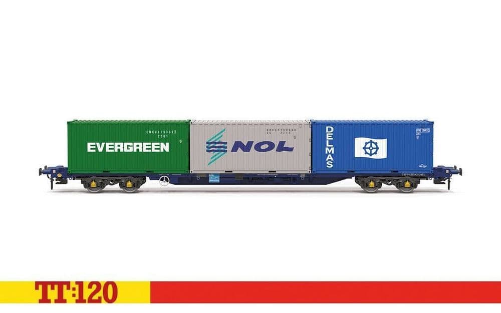 Hornby TT6032 Touax KFA Container Wagon with 3x20 Containers 1/120 ...