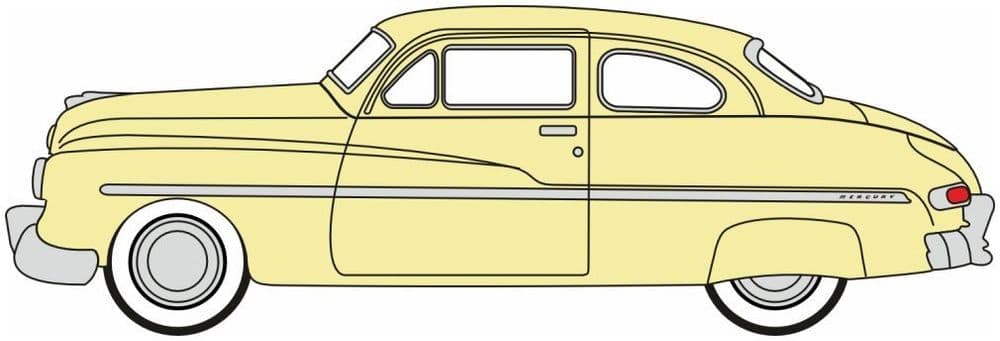 Oxford 87ME49011 Mercury 8 Coupe Calabash Yellow 1949 HO Gauge - PRE ...