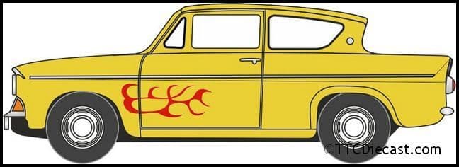 Oxford N105008 Ford Anglia Yellow Vyv