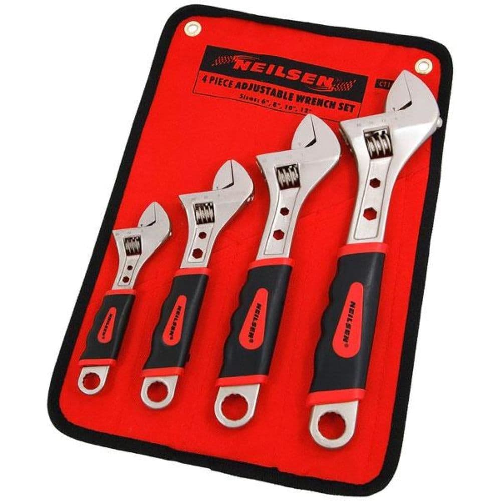4 Piece Adjustable Wrench Set