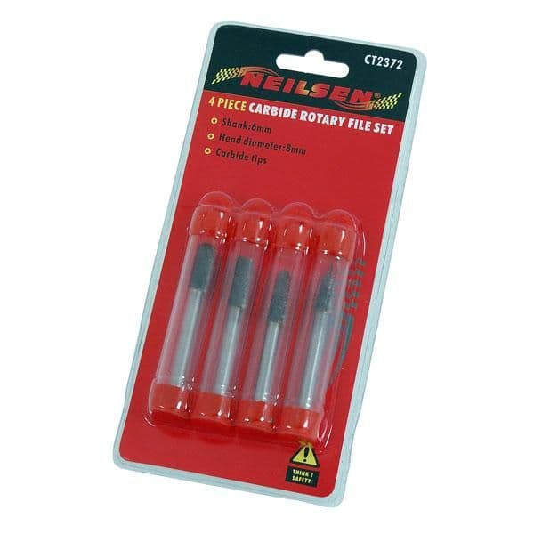 Carbide Rotary File Set - 8mm - 4pc