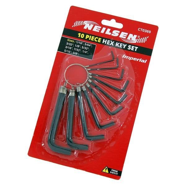 Hex Key Set - Imperial - 10Pc