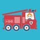 Wallspice Art :: Kids Big Red Fire Engine Illustration