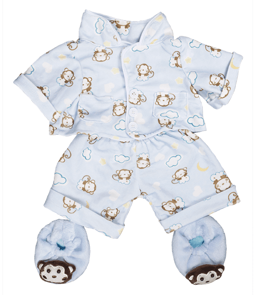 Soft Blue Monkey Pyjamas with slippers