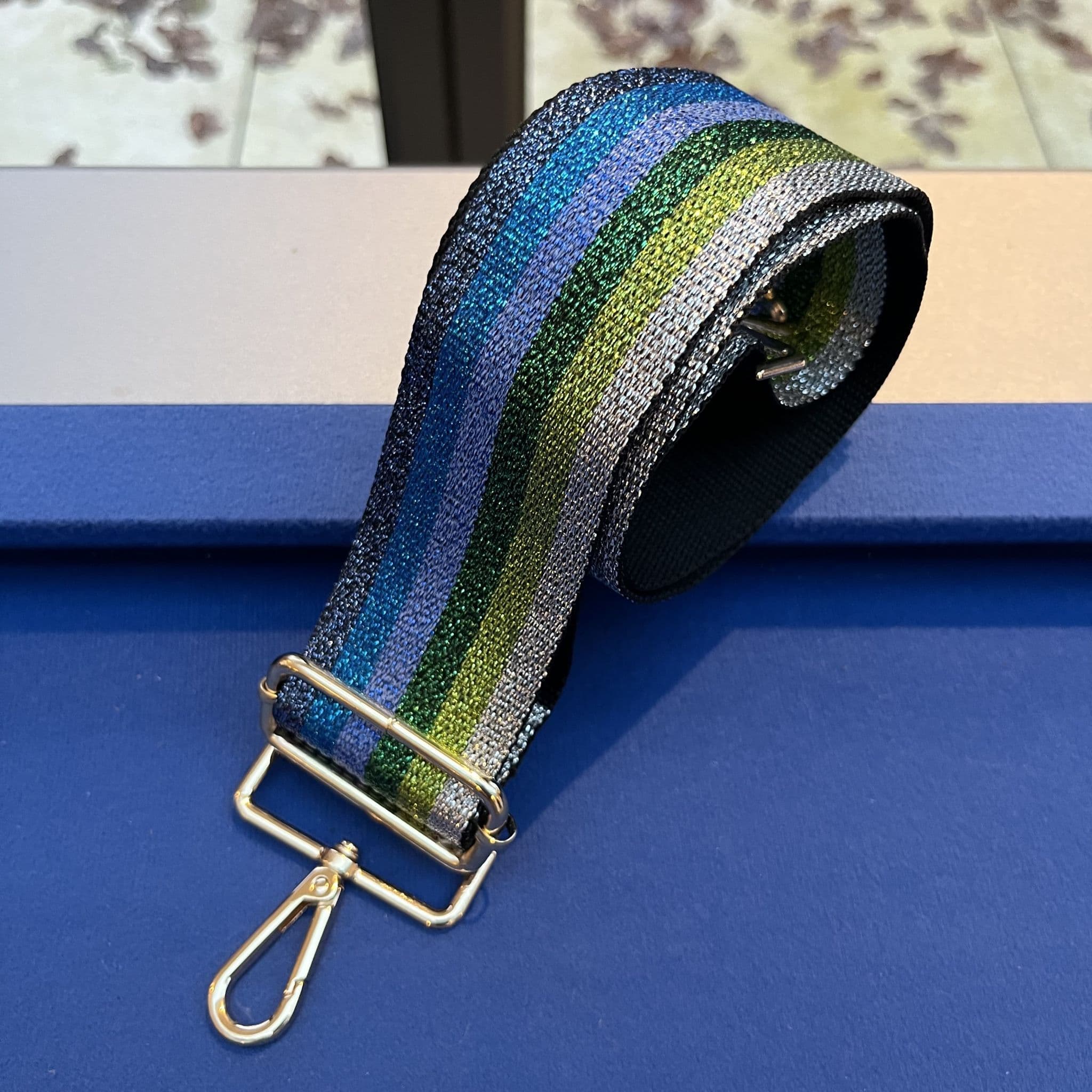 Metallic rainbow bag strap - various colours
