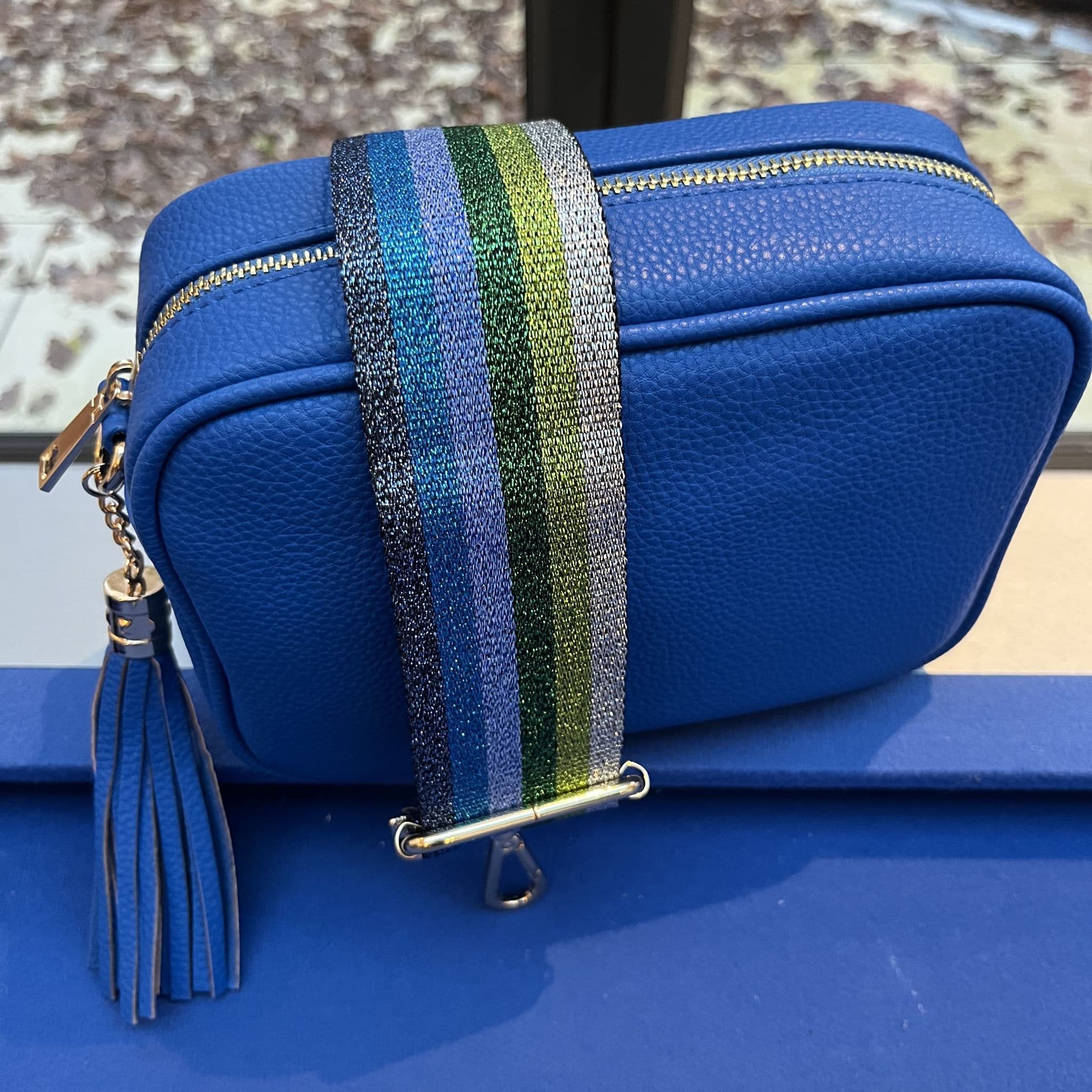 Metallic rainbow bag strap - various colours