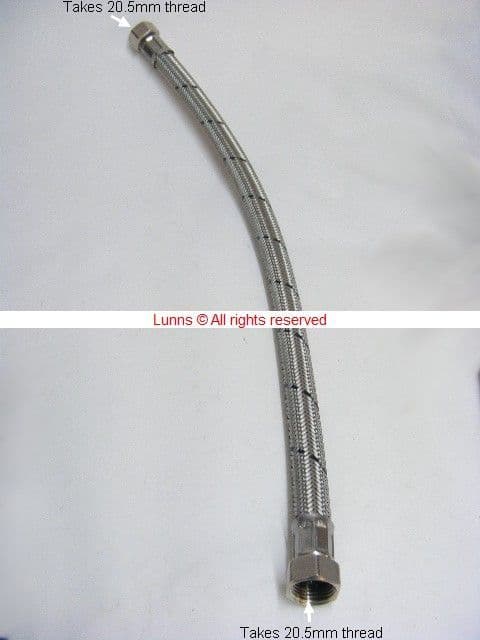 All In One WC Cistern Inlet Hose 20 5mmx20 5mm aka 1/2"x1/2" BSP 500mm