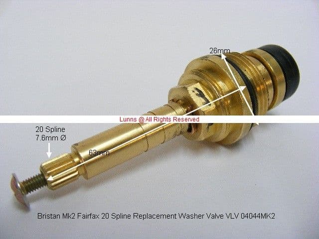 Bristan20 Mk3 Fairfax 20 Spline Replacement Washer Valve VLV 04044MK2 ...