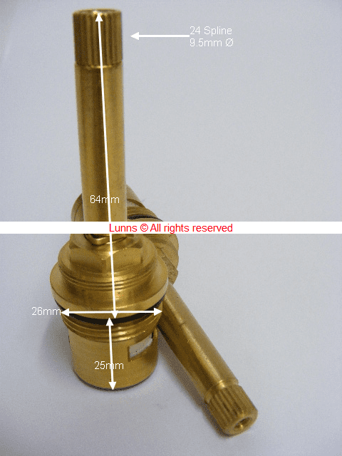 Danta30 9 5x24 Spline CWC Shower On Off Cartridge ALD22 - Bespoke Part