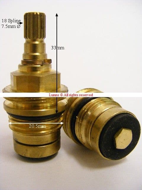 Ideal 1/2" 18 Spline Washer Valve T18X4 Pair