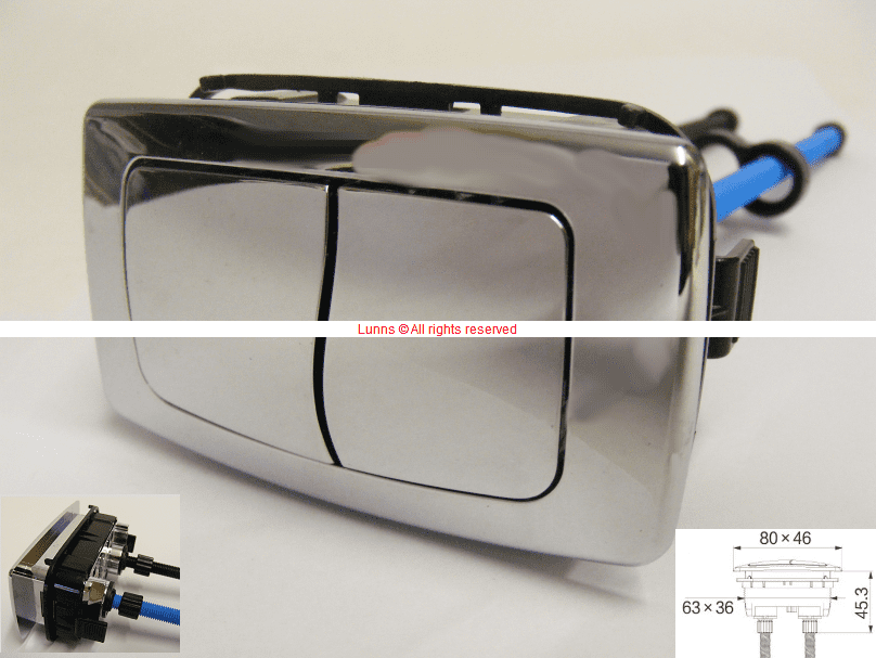 Rectangular Cistern Button 63mmx36mm TC OFC13 - Bespoke Part