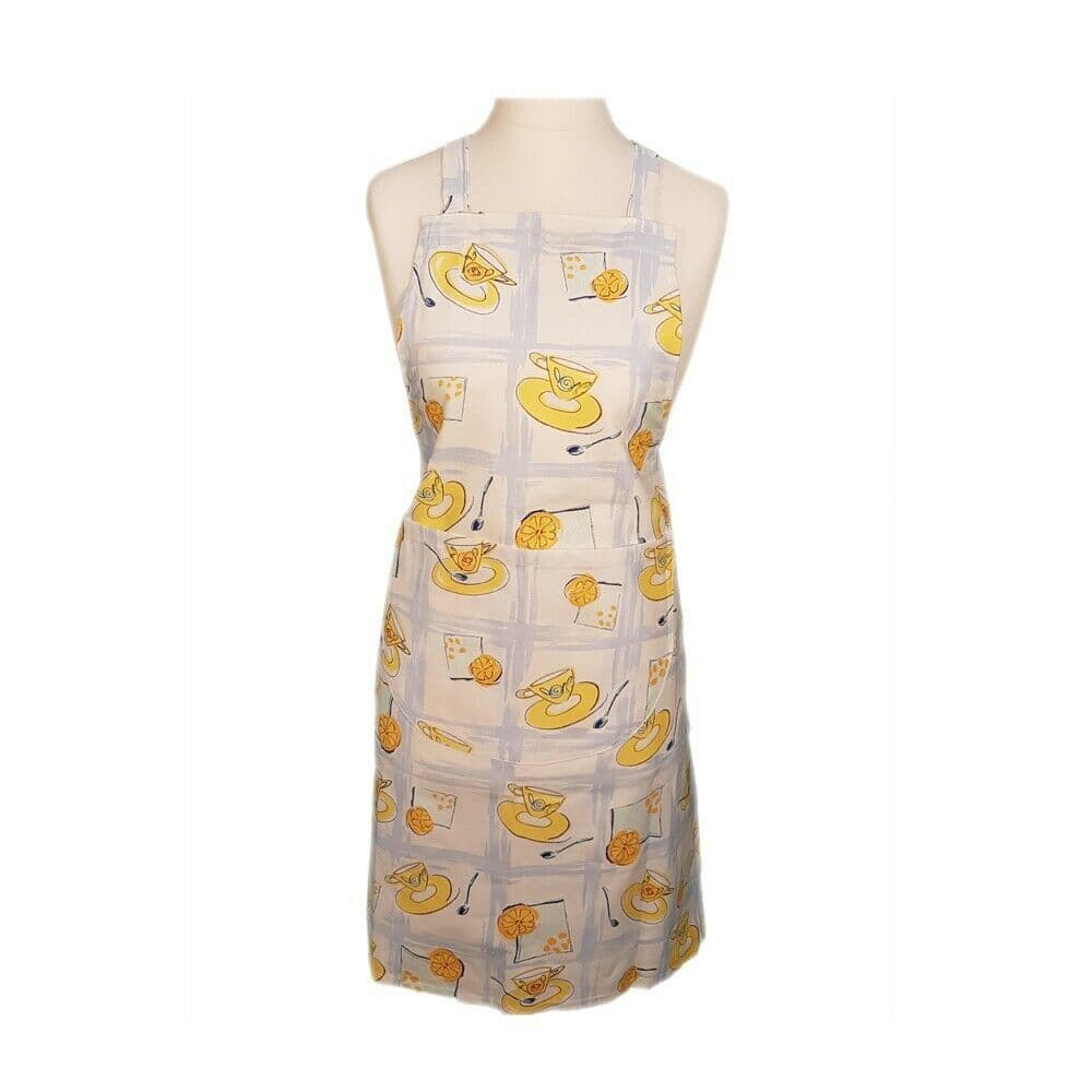 Adult Aprons - Vintage Retro Teacup Print - Cooking and Kitchen Apron