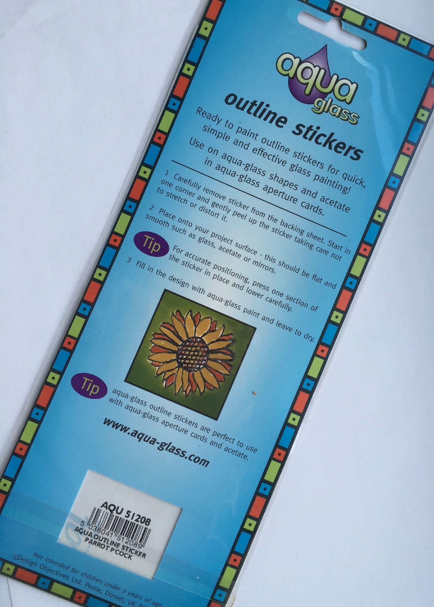 Aqua Glass outline stickers stickers 1 sheet