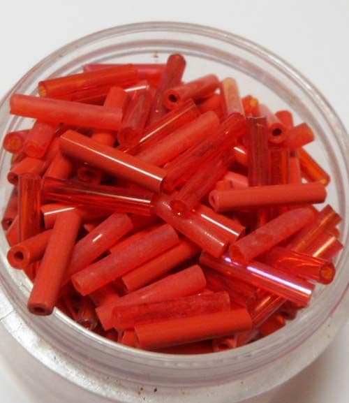 Bugle beads Red x 500