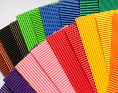 Plain coloured corrugated card 20 strips