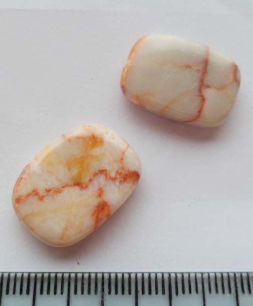 Red Line Jasper Rectangular bead x 2 20mm x 15mm