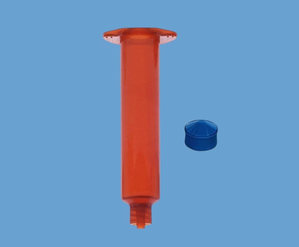 10cc Amber Syringe Barrel Blue Stopper Piston Kit 910-DEF Adhesive ...