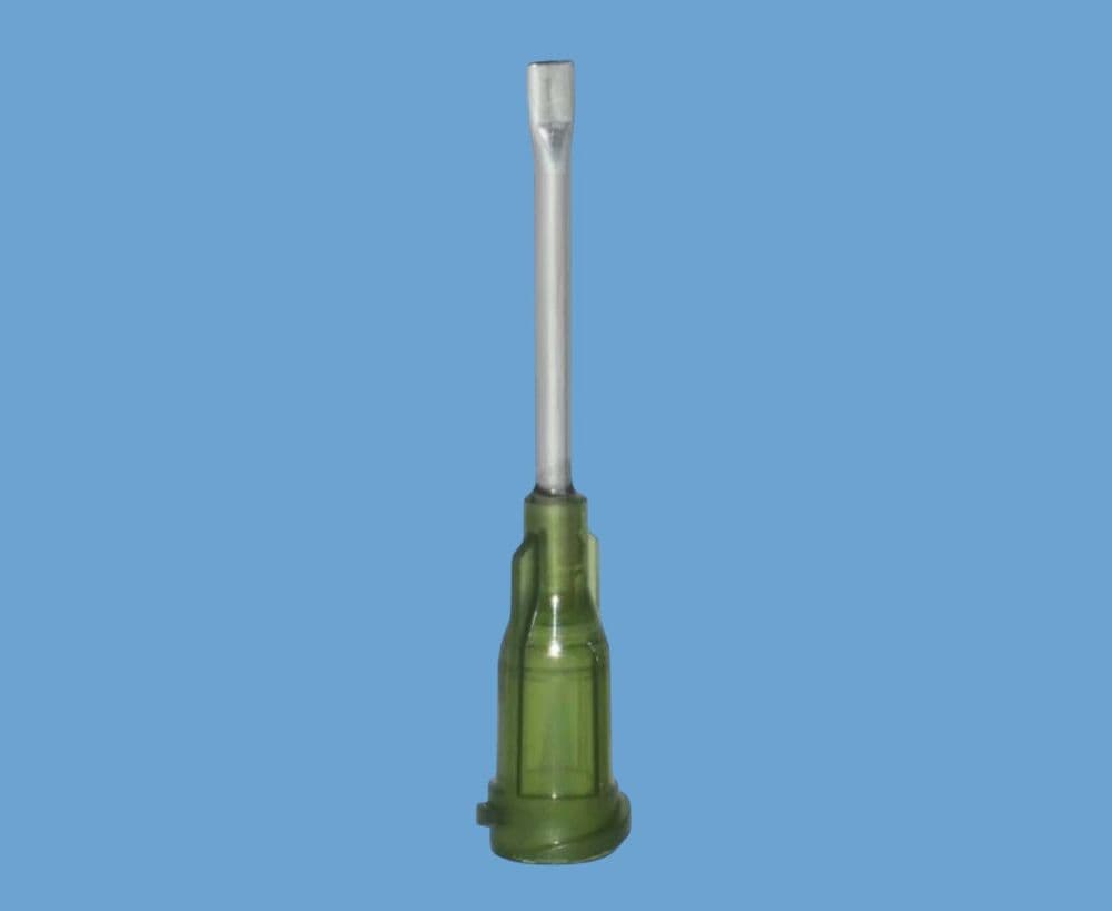 14G Precision Flat End Luer Lock Tip 1" Olive Adhesive Dispensing Ltd ...