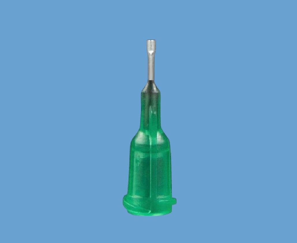 18G Precision Flat End 0.25" Luer Lock Tip Green Adhesive Dispensing ...